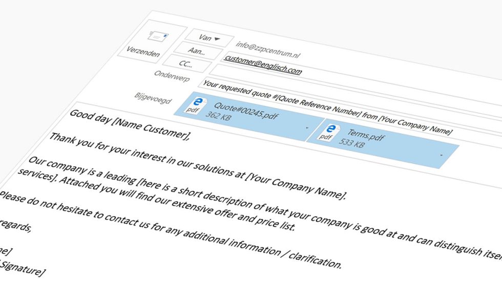 Offerte in het Engels maken en versturen in 3 stappen